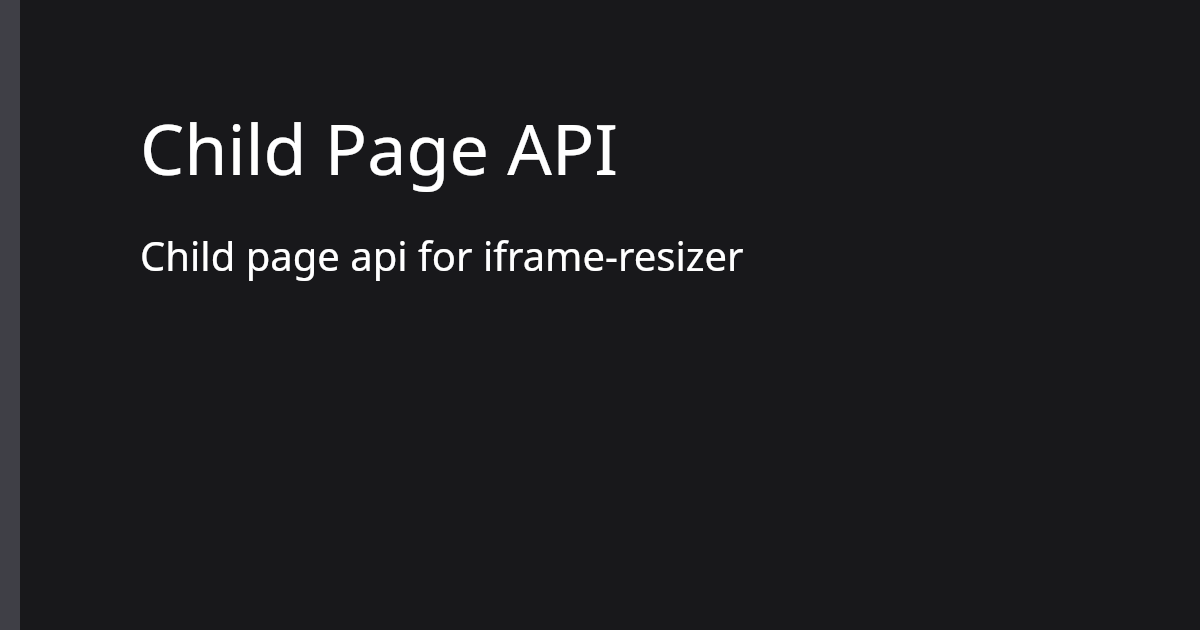 Child Page API | iframe-resizer